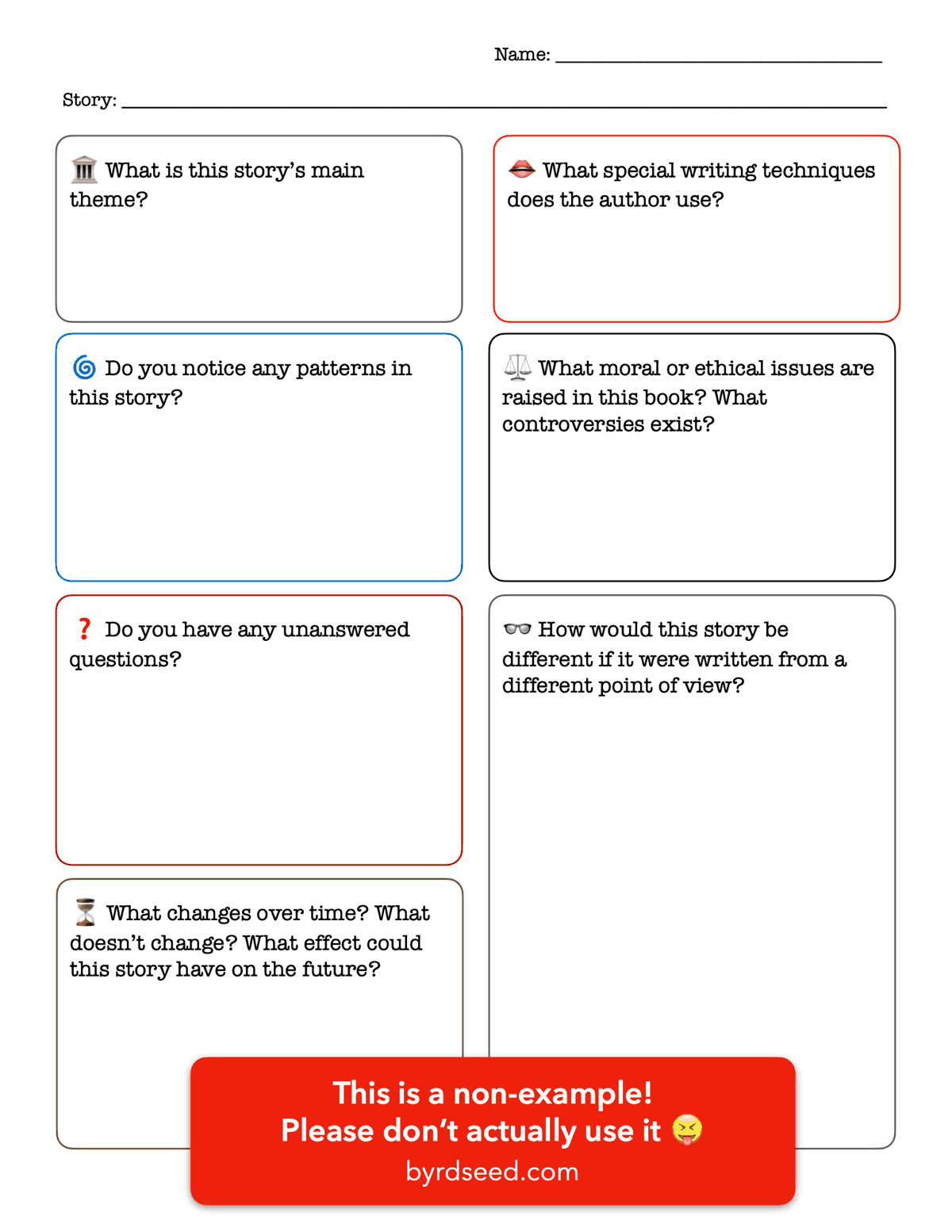 A Depth and Complexity ELA Worksheet with Problems