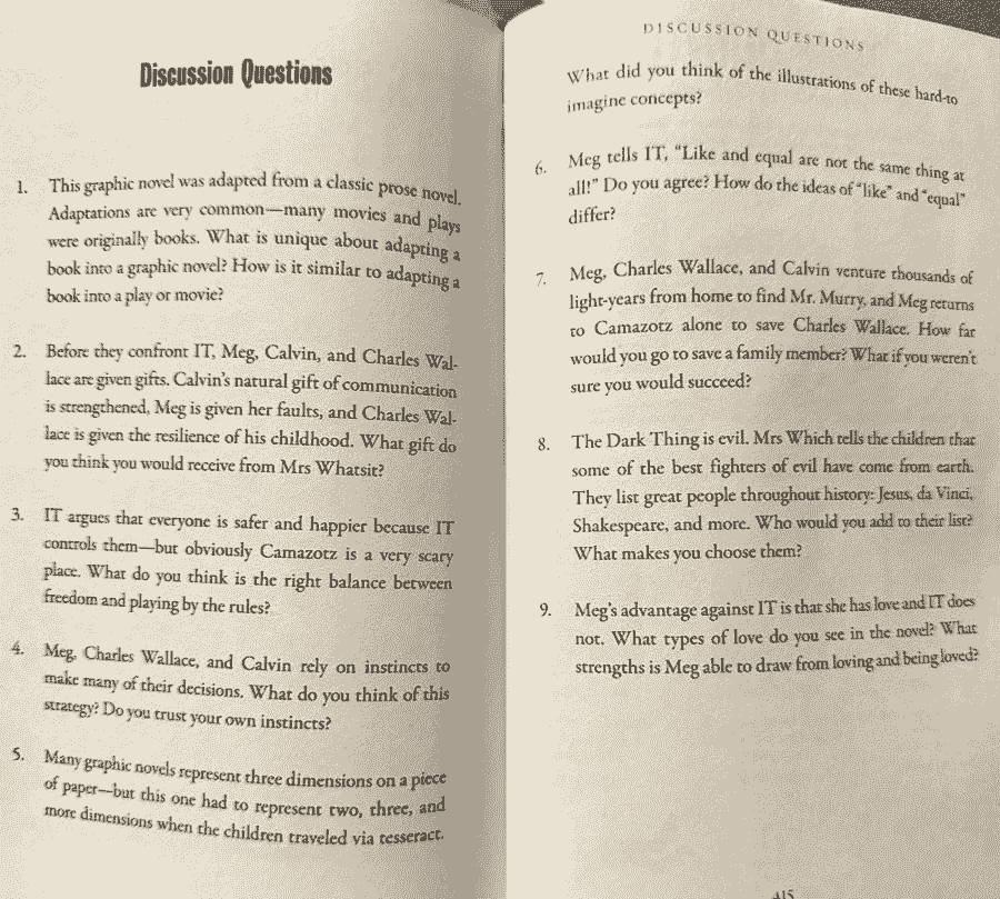 How *Not* To Ask Questions About A Novel